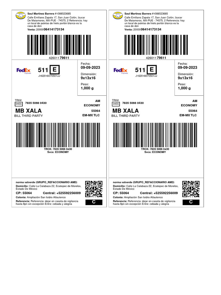 Shipment Labels 230909142635 | PDF