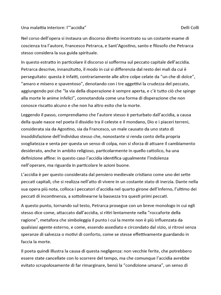 L'accidia | PDF