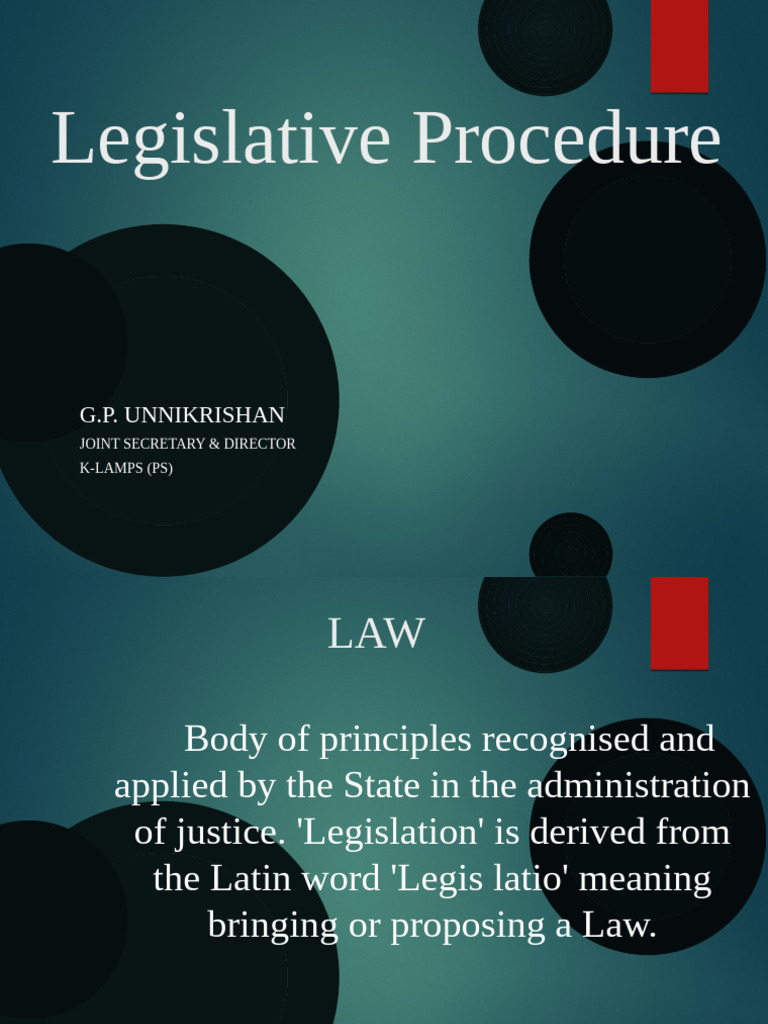 Legislative Procedure | PDF | Bill (Law) | Royal Assent