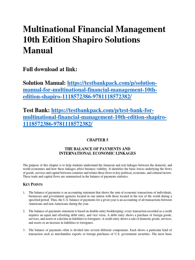 Multinational Financial Management Solutions | PDF