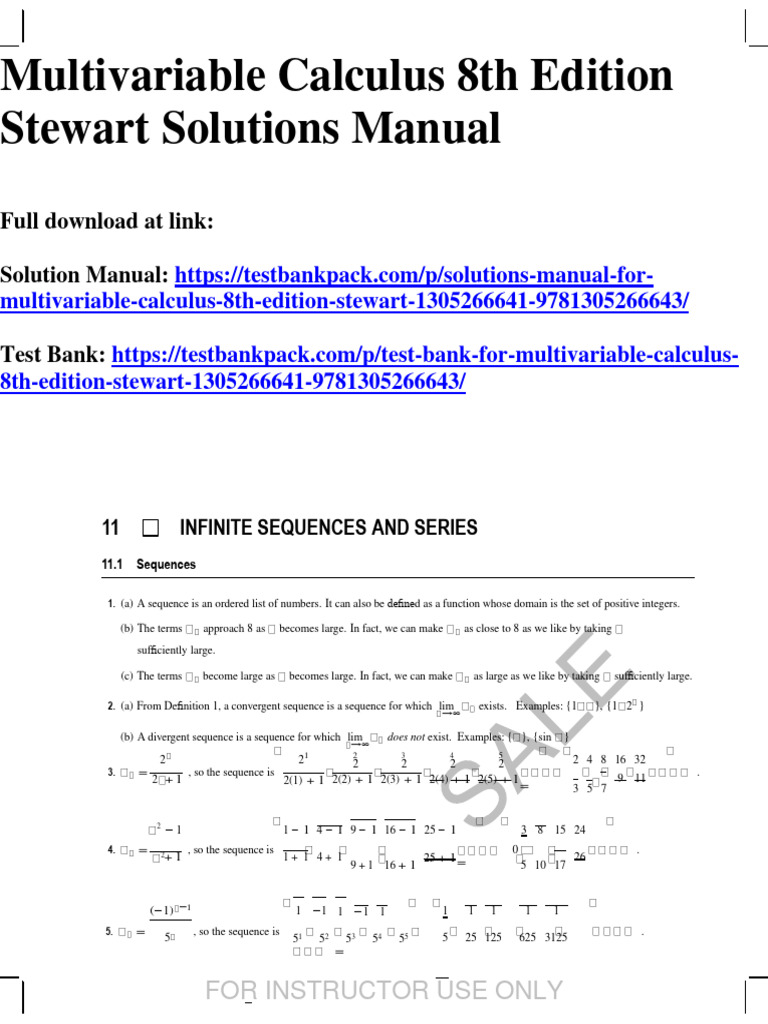 Multivariable Calculus 8th Edition Stewart Solutions Manual 1 | PDF