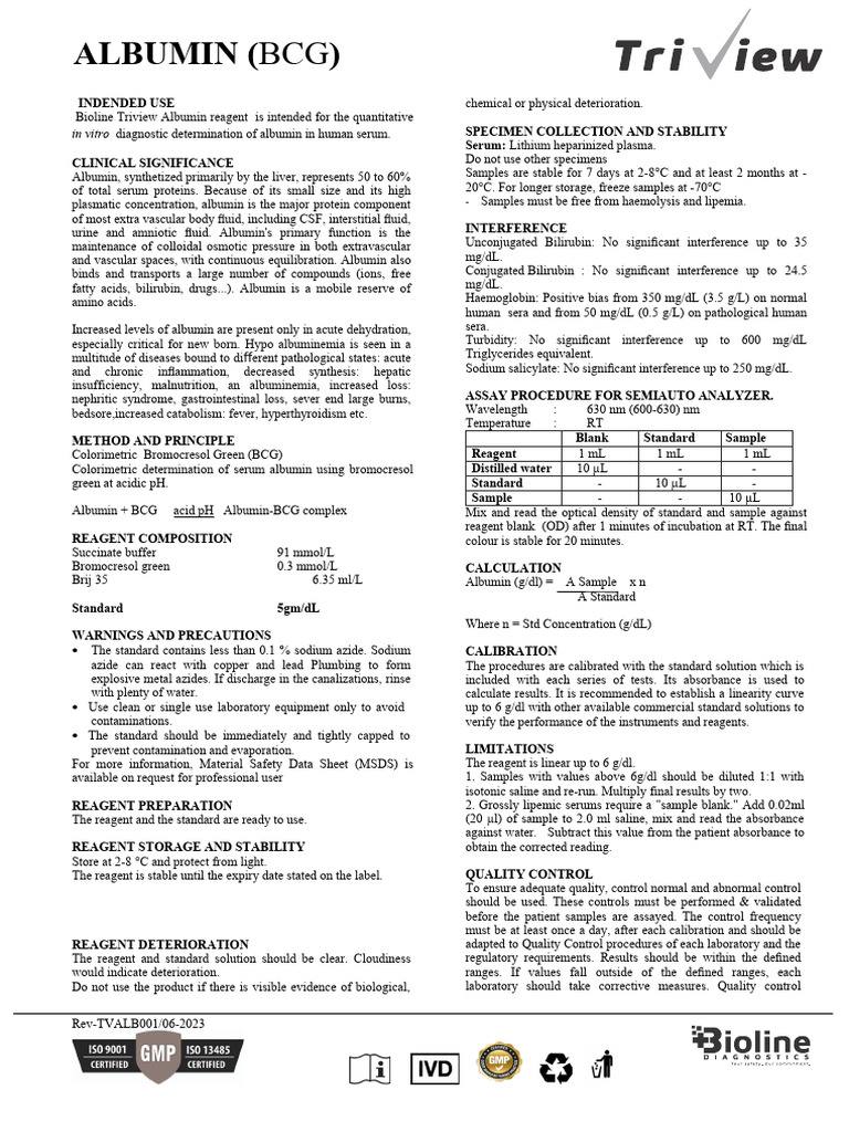 Triview Albumin | PDF