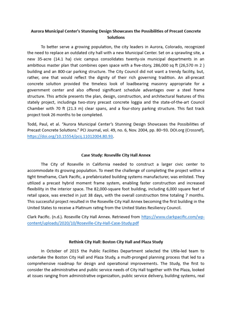 Case Studies Municipal Hall | PDF