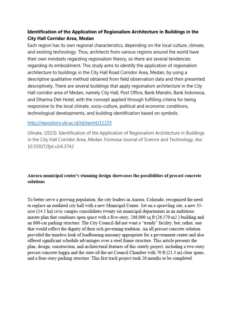 Municipal HAll Case Study | PDF
