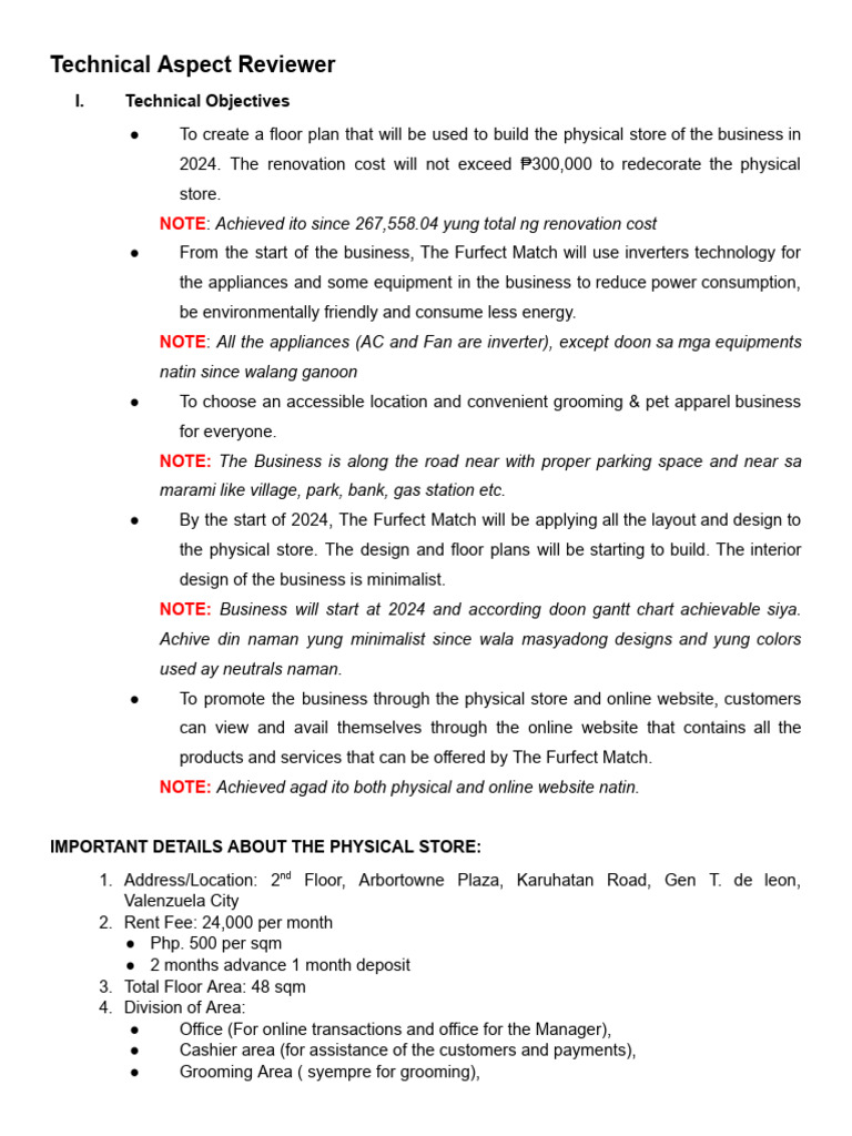 Technical Aspect (As of September 4) | PDF