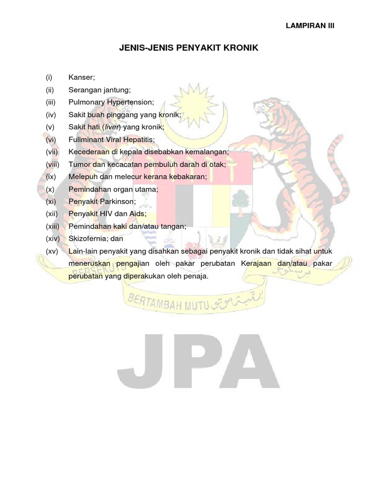Jenis Penyakit Kronik Tercatat | PDF