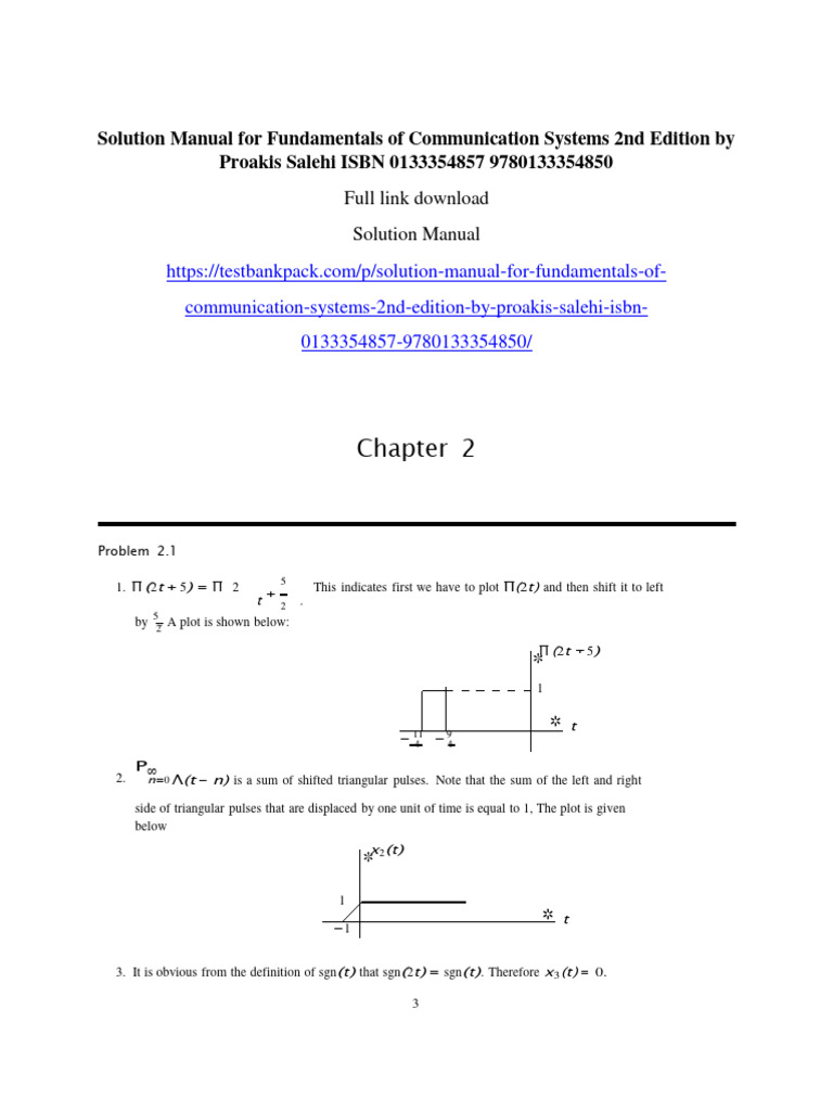 Solution Manual For Fundamentals Of Communication Systems 2nd Edition By Proakis Salehi Isbn 