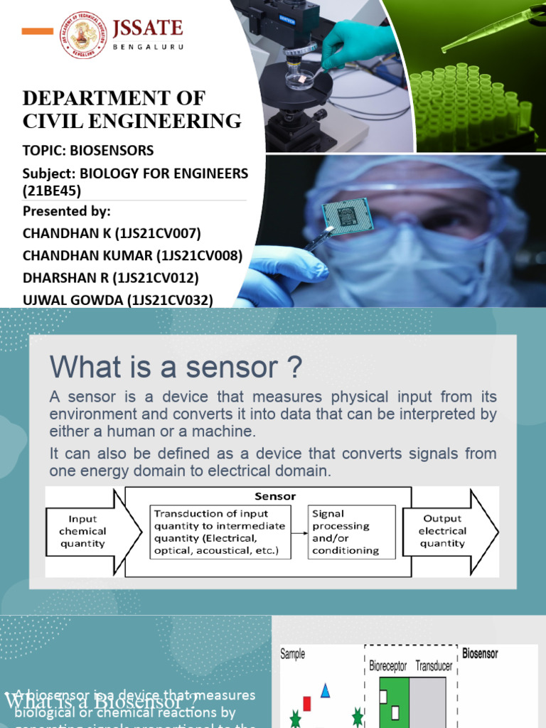 Department of Civil Engineering: Topic: Biosensors Subject: Biology For ...