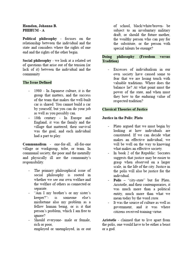 Hamdan-Social Philosophy | PDF | Utilitarianism | Pleasure