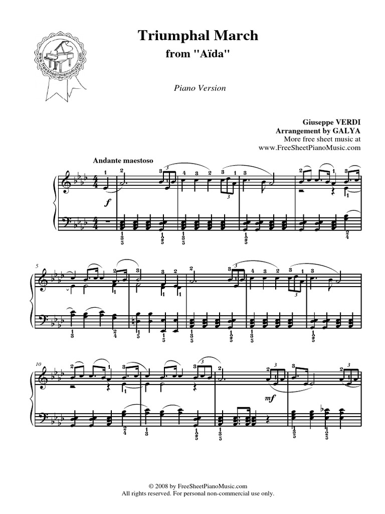 VERDI Triumphal March From Aida | PDF