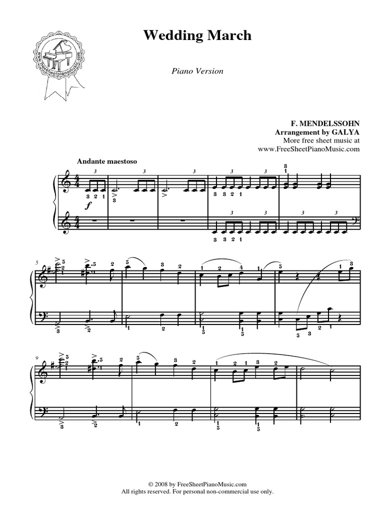 MENDELSSOHN Wedding March | PDF