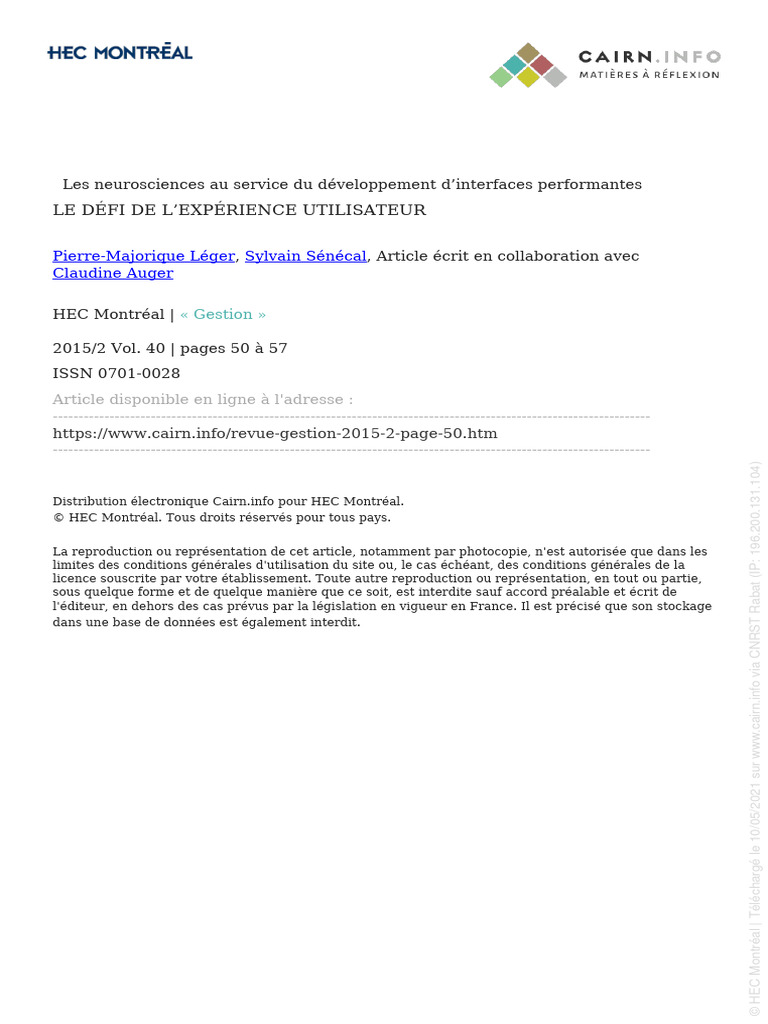 Les neurosciences au service du développement d’interfaces performantes ... Les neurosciences au service du développement d’interfaces performantes ...