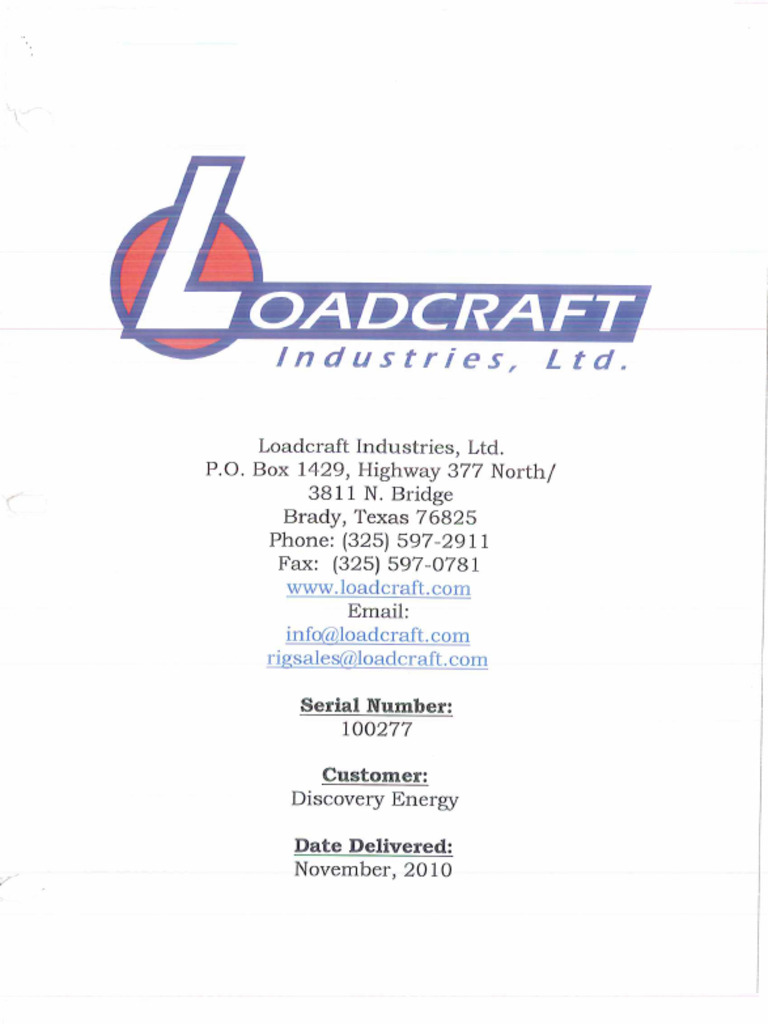LOADCRAFT - Catálogo Equipo | PDF