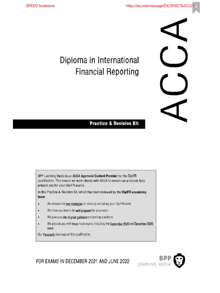 DipIFRS Practice & Revision Kit SPEED 2022 | PDF