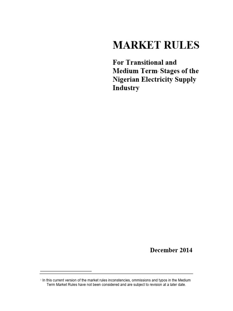 Market Rules | PDF