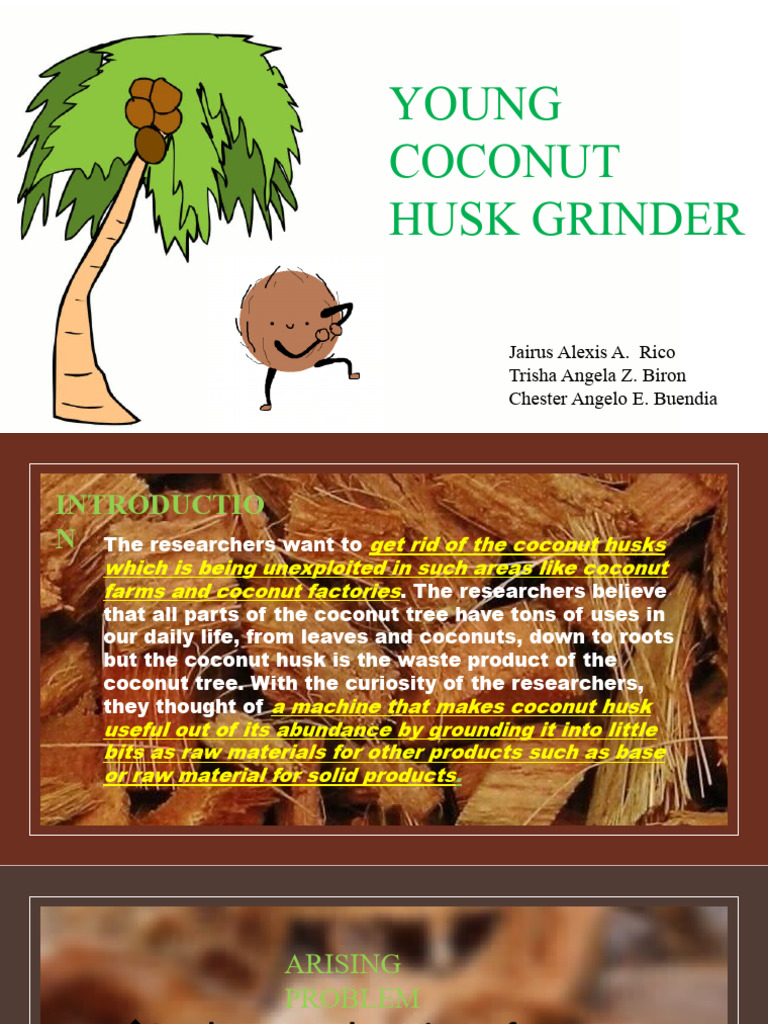 Young Coconut Husk Grinder Research Presentation | PDF | Grinding ...