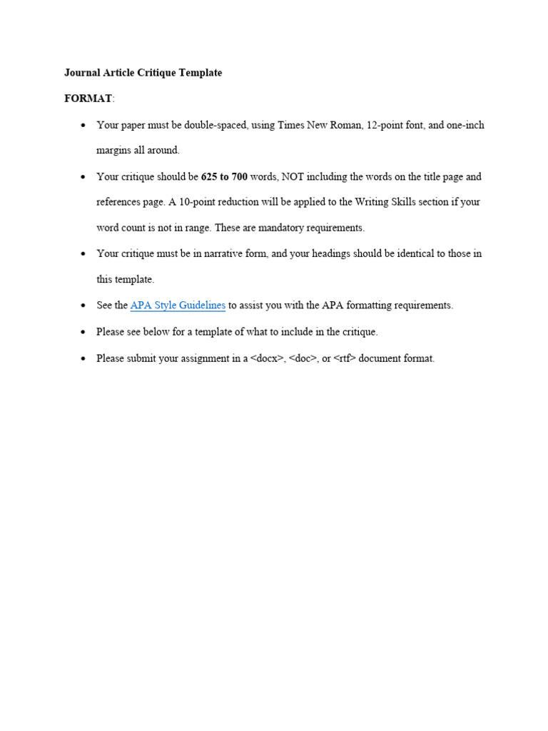PSYC290 C8 Journal Article Critique Template | PDF | Science & Mathematics