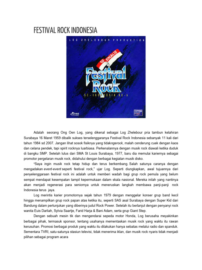 Festival Rock Indonesia | PDF