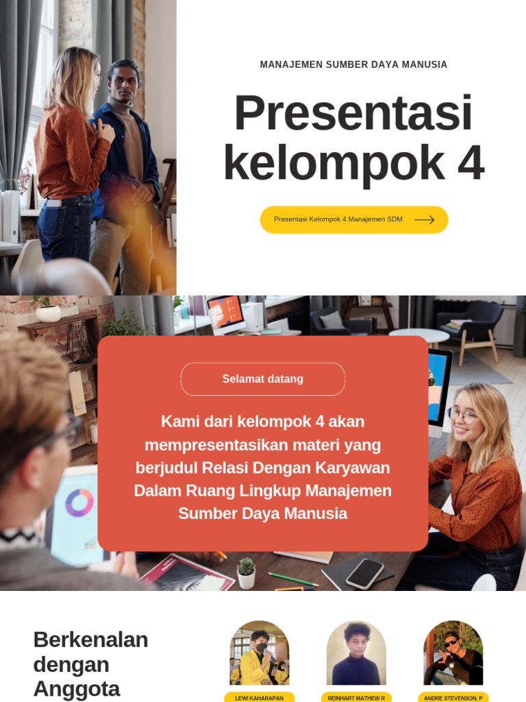 Presentasi Manajemen Sumber Daya Manusia. Relasi Dengan Karyawan | PDF