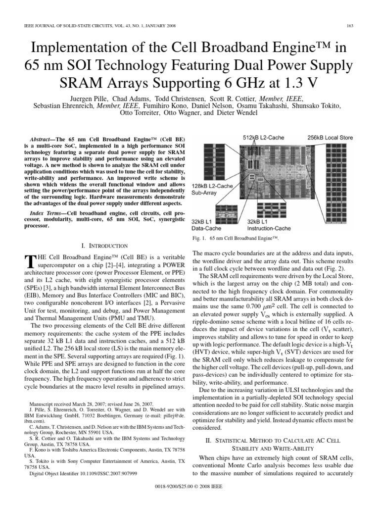 Implementation of the Cell Broadband Engine™ in 65 nm SOI Technology Featuring Dual Power Supply ...