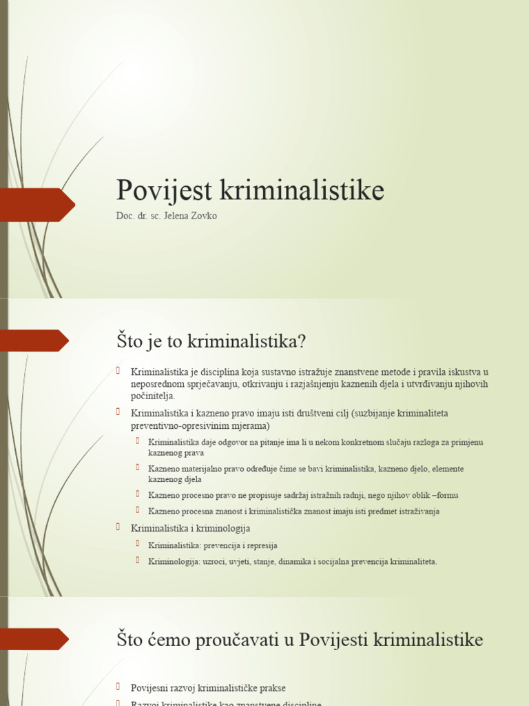 01 - Povijest Kriminalistike | PDF