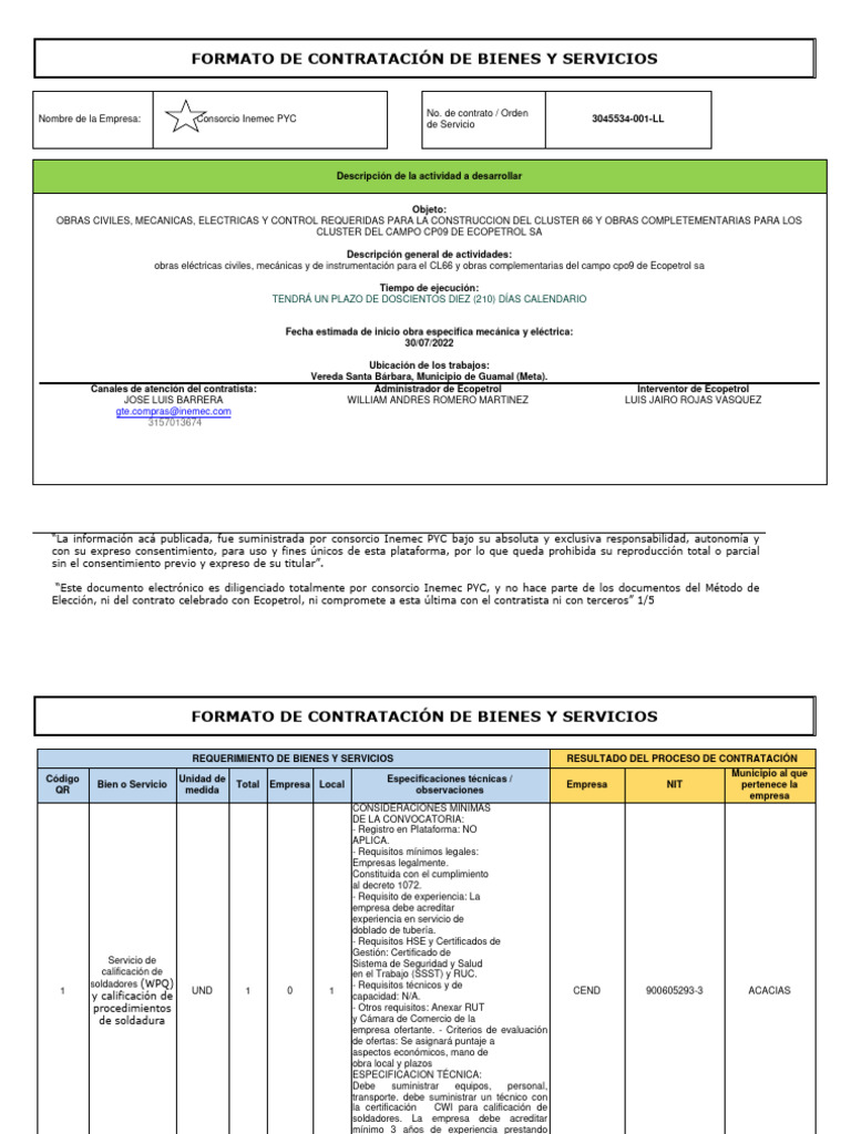 Contratación de Obras en Ecopetrol | PDF | Business | Consorcio