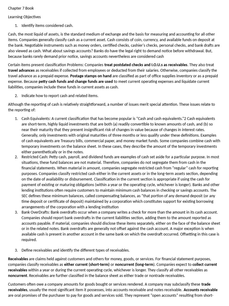 Cash and Receivables Accounting Guide | PDF