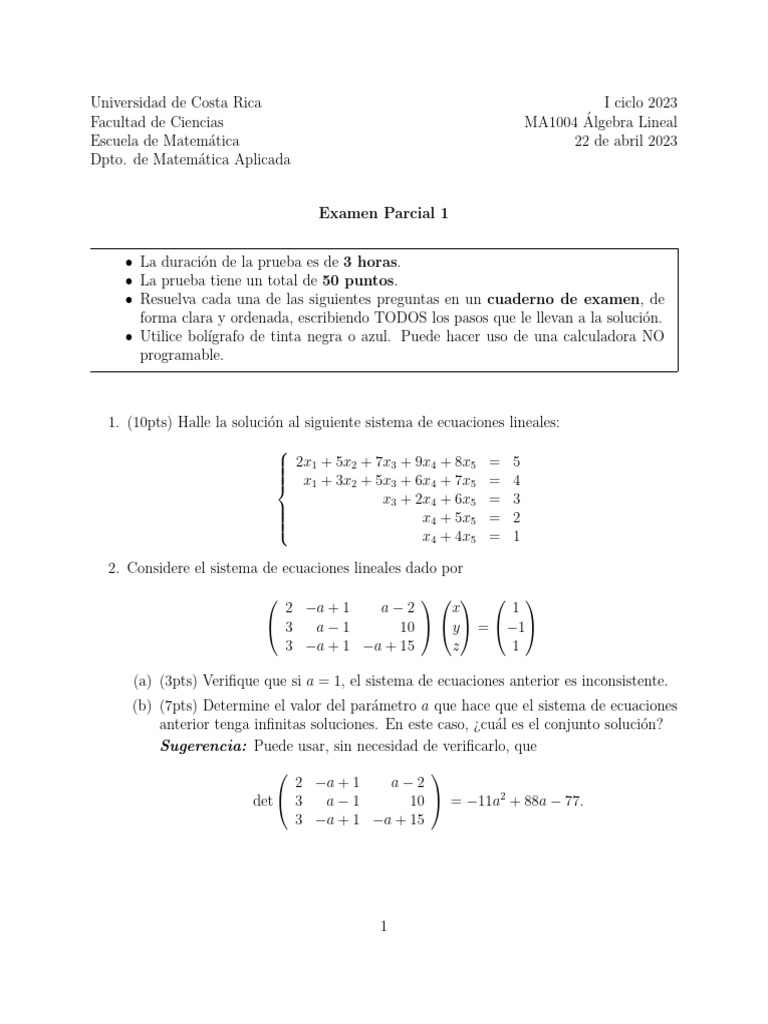 MA1004 1parcial I2023 | PDF
