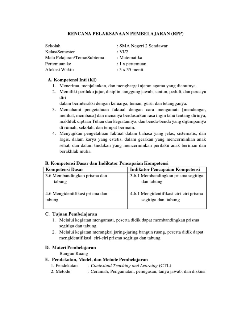 RPP Dan LKPD Ahmad Rizani | PDF