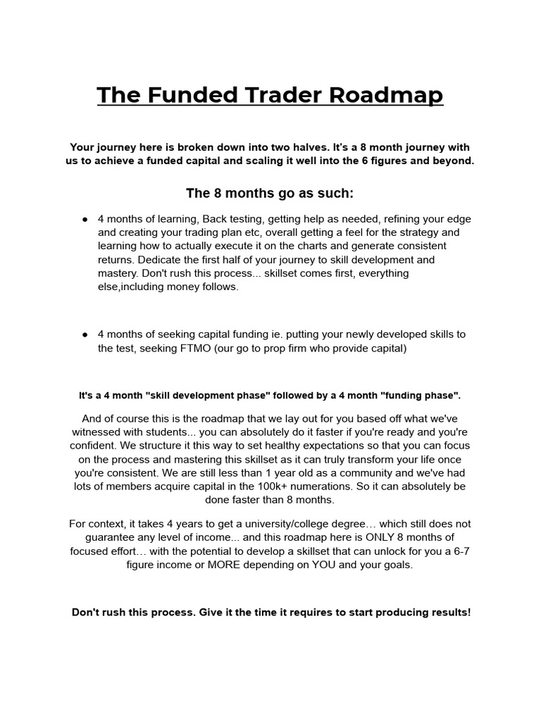 8-Month Funded Trader Roadmap | PDF