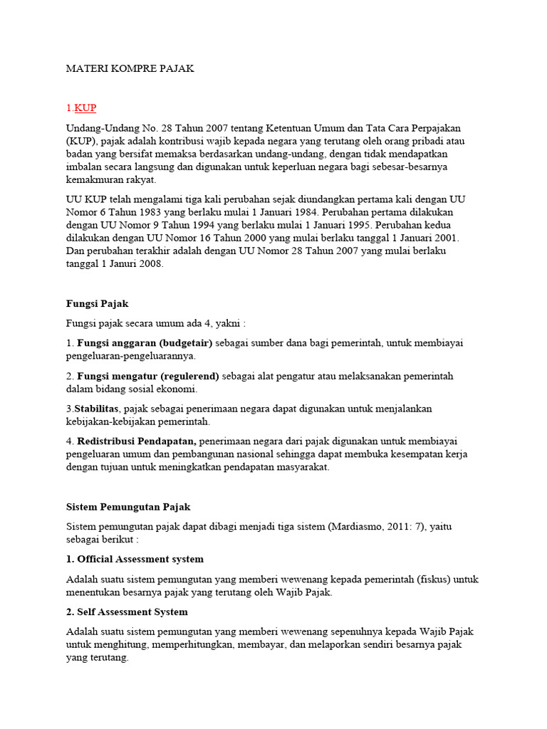 Materi Kompre Pajak | PDF