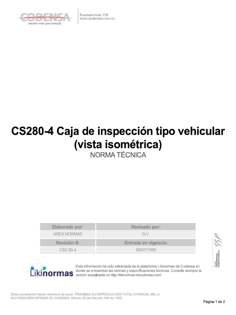 CS280-4 Caja de Inspección Tipo Vehicular (Vista Isométrica) | PDF