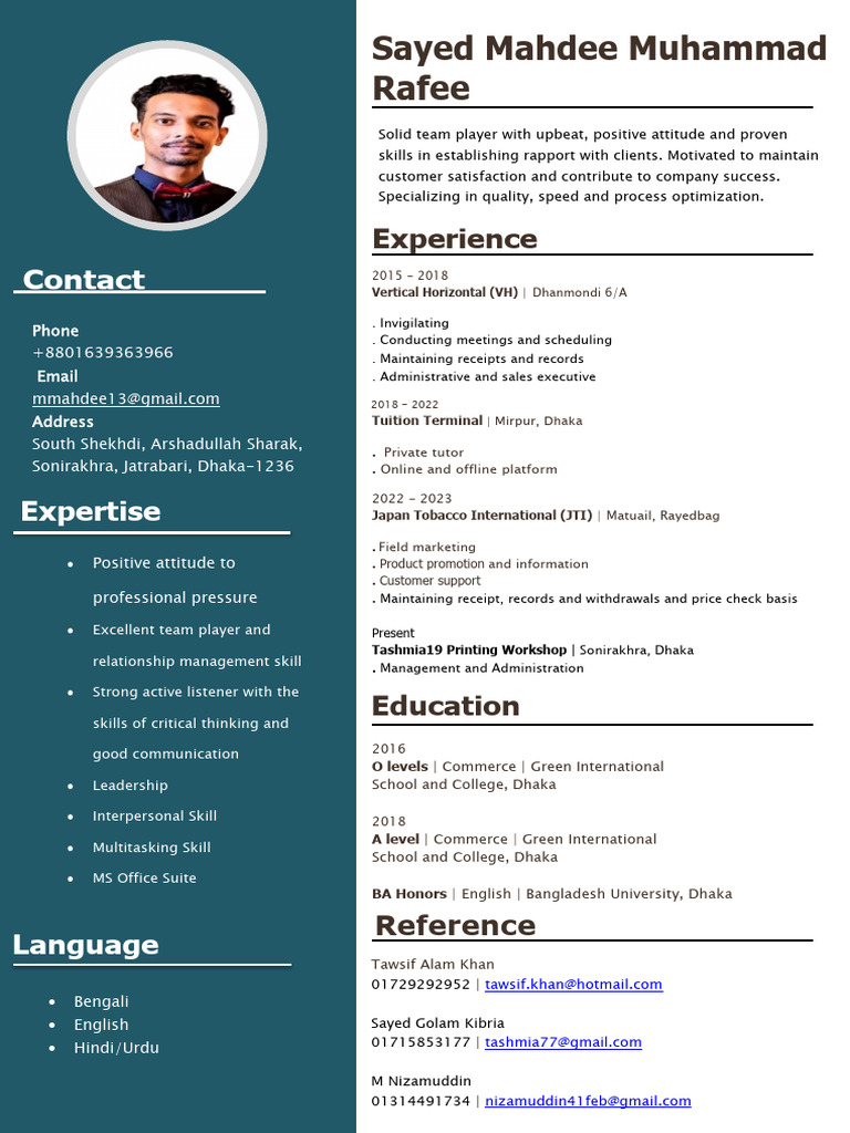 Sayed Mahdee Muhammad Rafee Resume Updated | PDF | Human Communication ...
