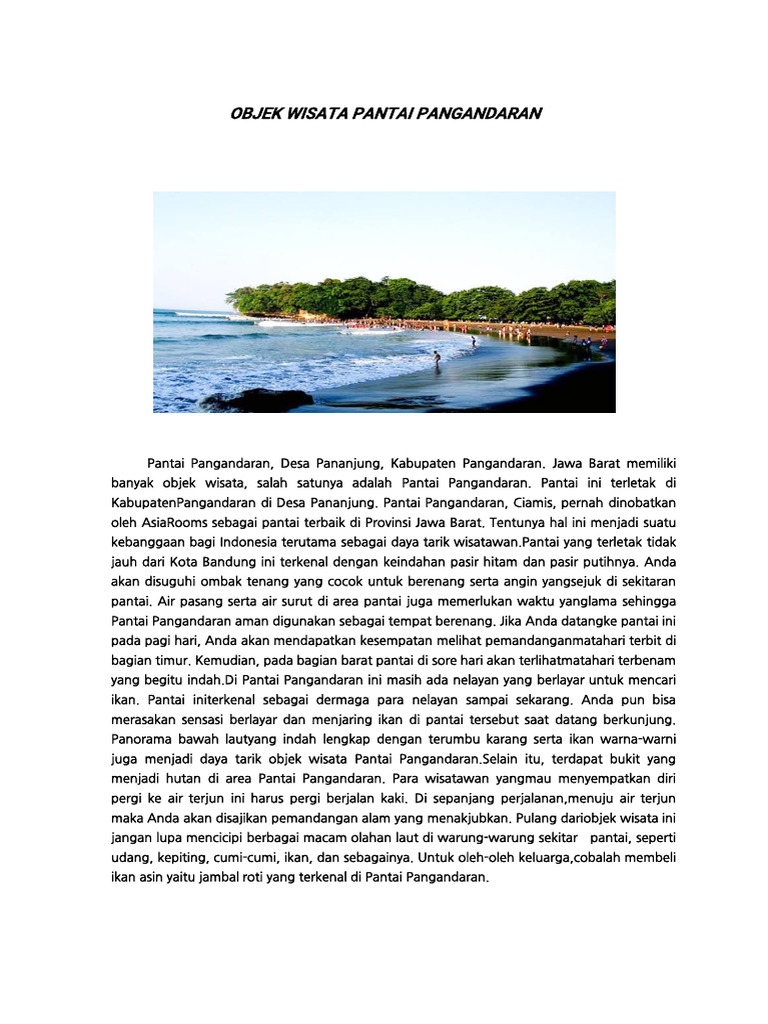 Objek Wisata Pantai Pangandaran | PDF