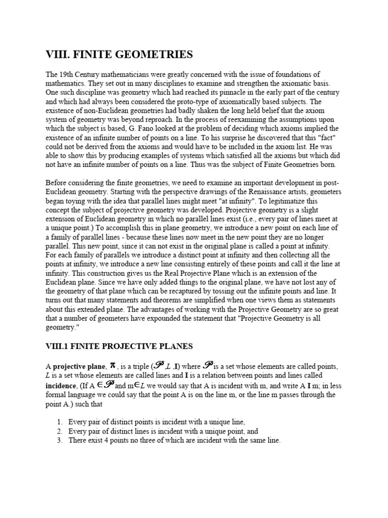 Finite Geometry | PDF