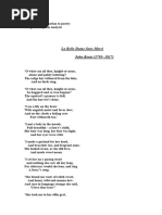 Analysis of "La Belle Dame sans Merci" | PDF | Metre (Poetry) | Poetry