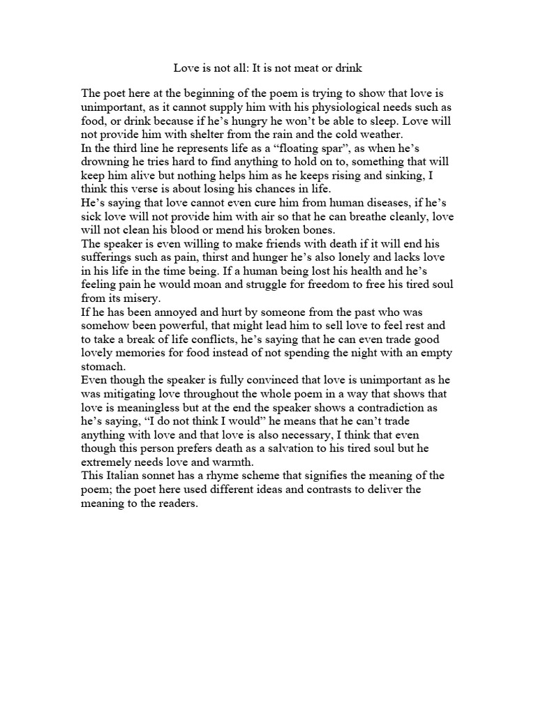 Love Is Not All | PDF