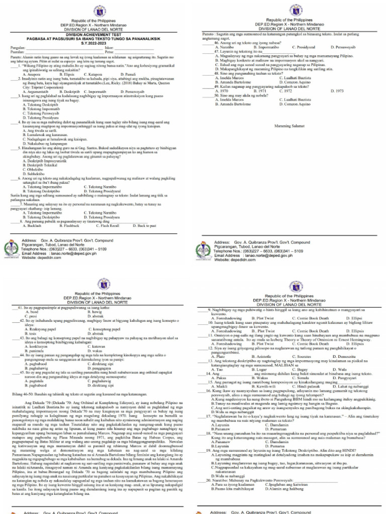 Dat Questionnaire Booklet | PDF