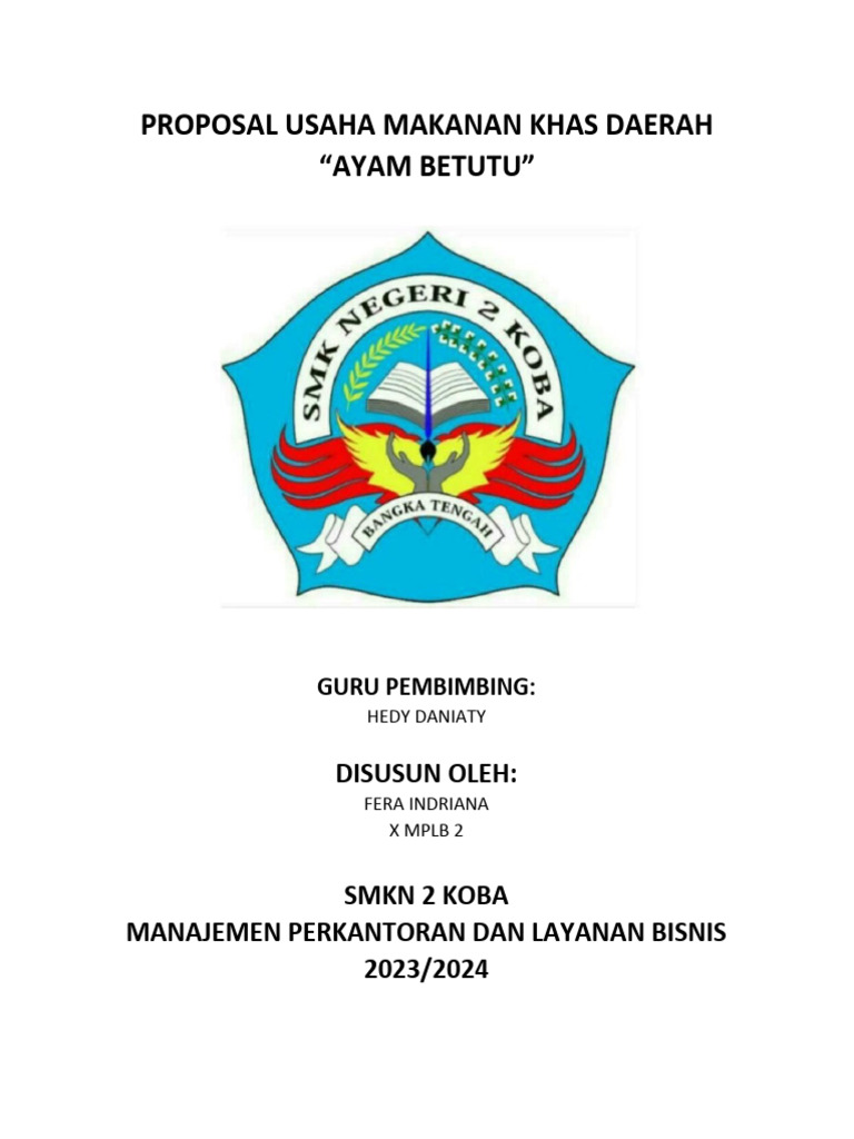 Contoh Proposal Makanan Khas Daerah Singkat | PDF