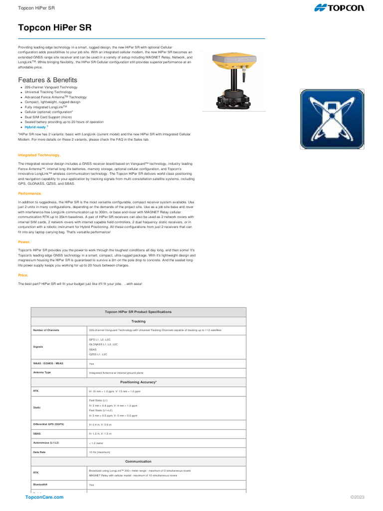 Topcon HiPer SR | PDF