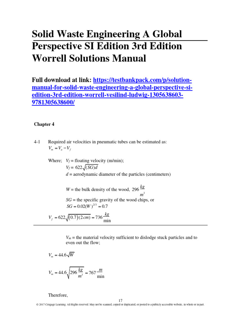Solid Waste Engineering A Global Perspective SI Edition 3rd Edition ...