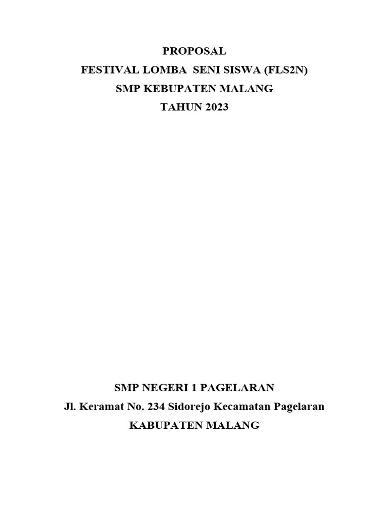 Proposal Fls2n 2023 | PDF