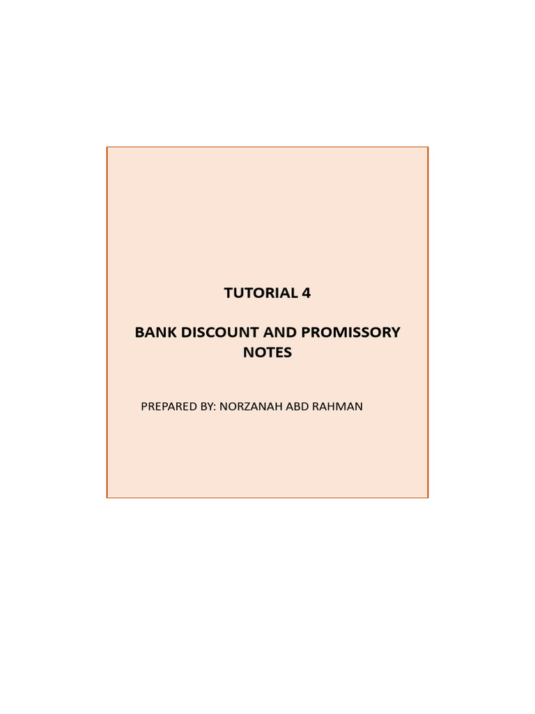 Bank Discount & Promissory Notes Guide | PDF