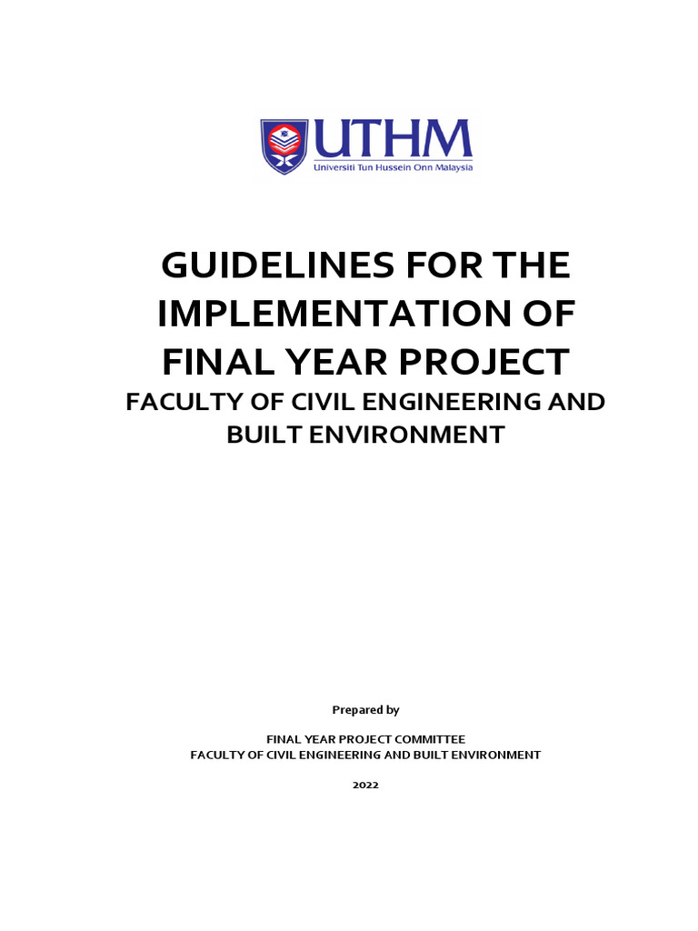 Final Year Project Guidlines (Fkaab Jan 2022) | PDF