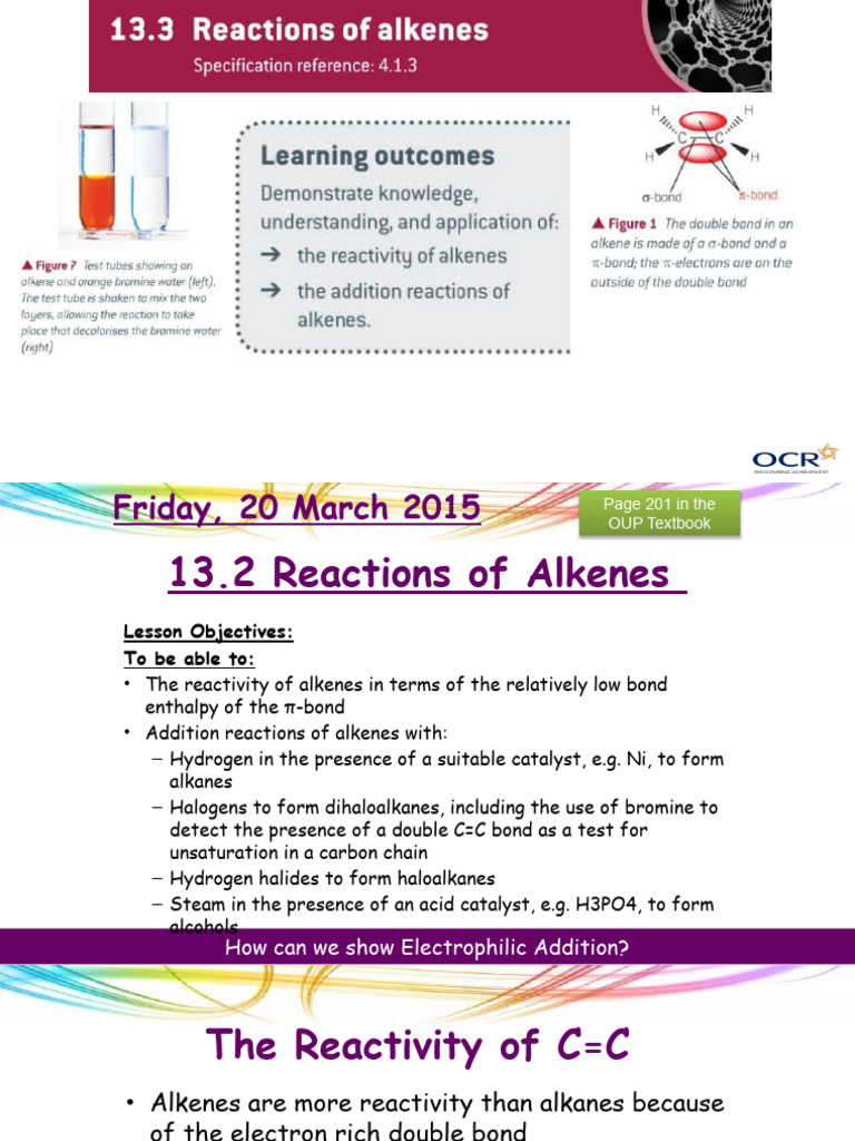 13.3 Reactions of Alkenes (CC) | PDF | Science & Mathematics