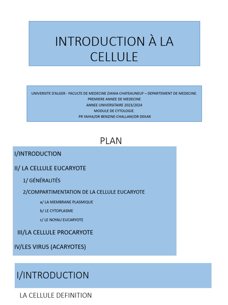1 Introduction A La Cellule | PDF