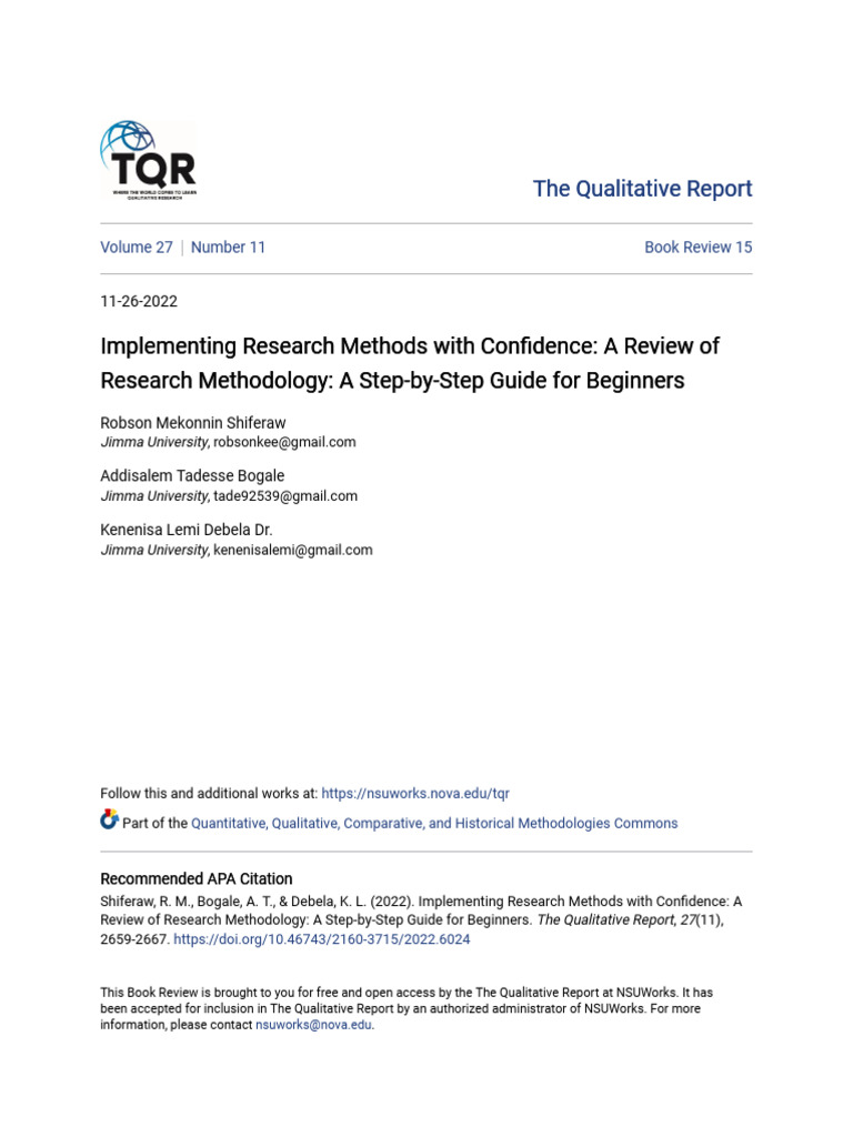 Implementing Research Methods With Confidence - A Review of Resear ...