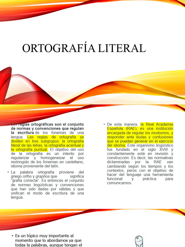 1.Ortografía literal | PDF | Ortografía | Lengua española