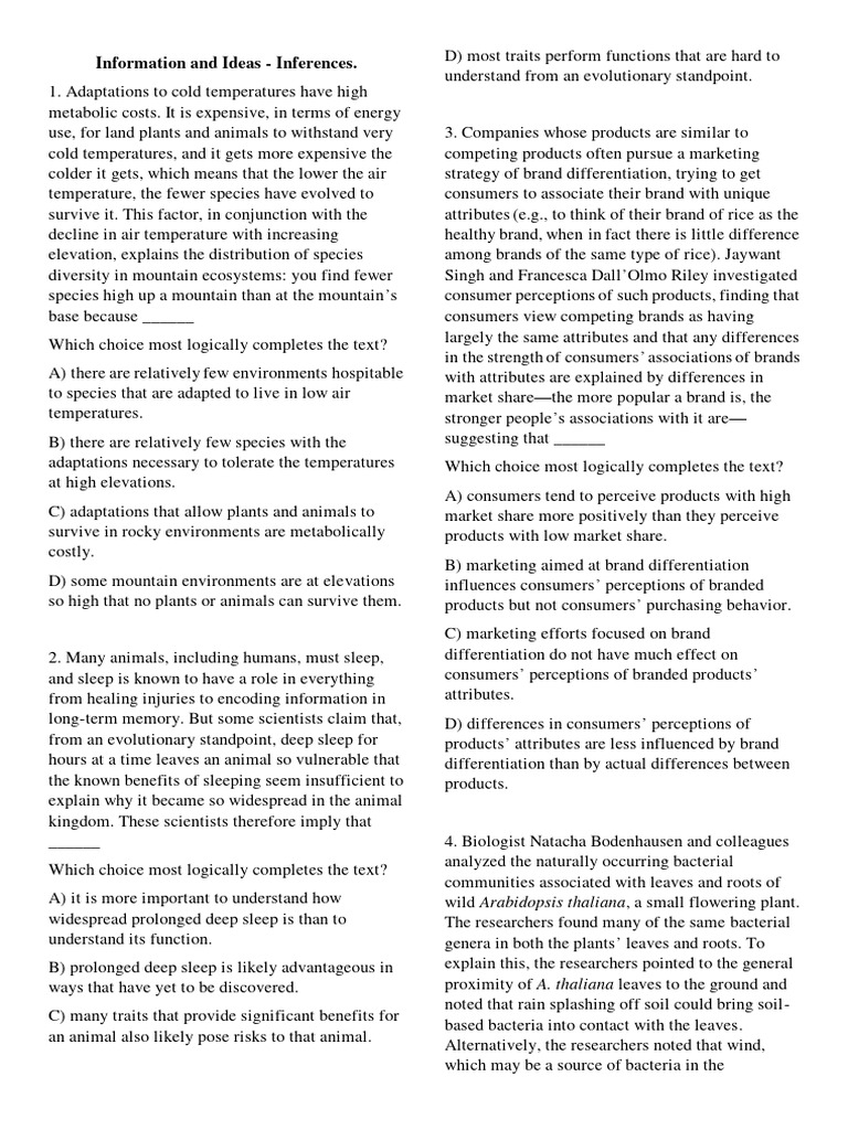 Inferences Practice | PDF | Brand | Volcano