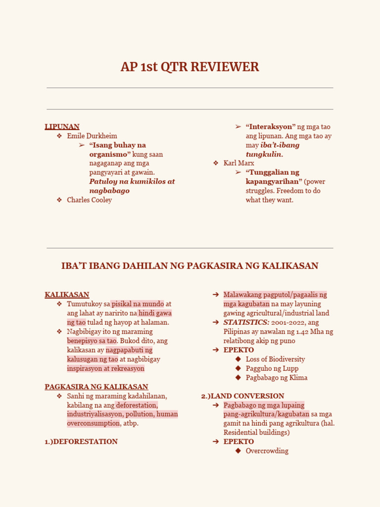 Ap: Climate Change, Pagkasira NG Kalikasan (Tagalog) | PDF